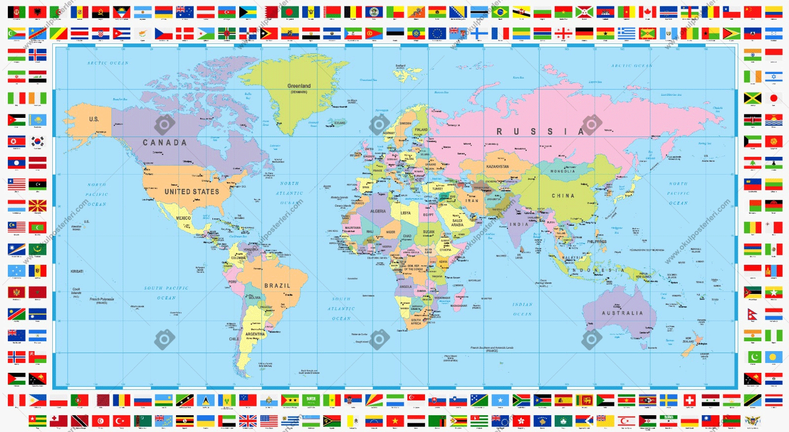 Dünya Siyasi Haritası 4 | okulkapigiydirme.net